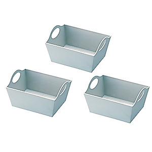 like-it EPE-23 Small Storage Mini Basket, Small, Set of 3, Paper Mix, Blue, Approx. Width 5.8 x Depth 4.4 x Height 3.2 inches (14.8 x 11.1 x 8.1 cm)