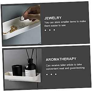 HOLIDYOYO 2sets Wall Storage Mounted Shelf Toilet Shelves Hitch Storage Rack Hanging Shelves Wall Mounted Shelves Bathroom Storage Floating Shelf Wall Storage Shelf White Pp