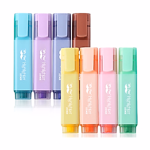 Mr. Pen- Pastel Highlighter, 8 pcs, Tank Style, Chisel Tip, Highlighters Pastel, Bible Highlighter, Aesthetic School Supplies, Cute School Supplies, Aesthetic Cute Highlighters, Highlighters No Bleed