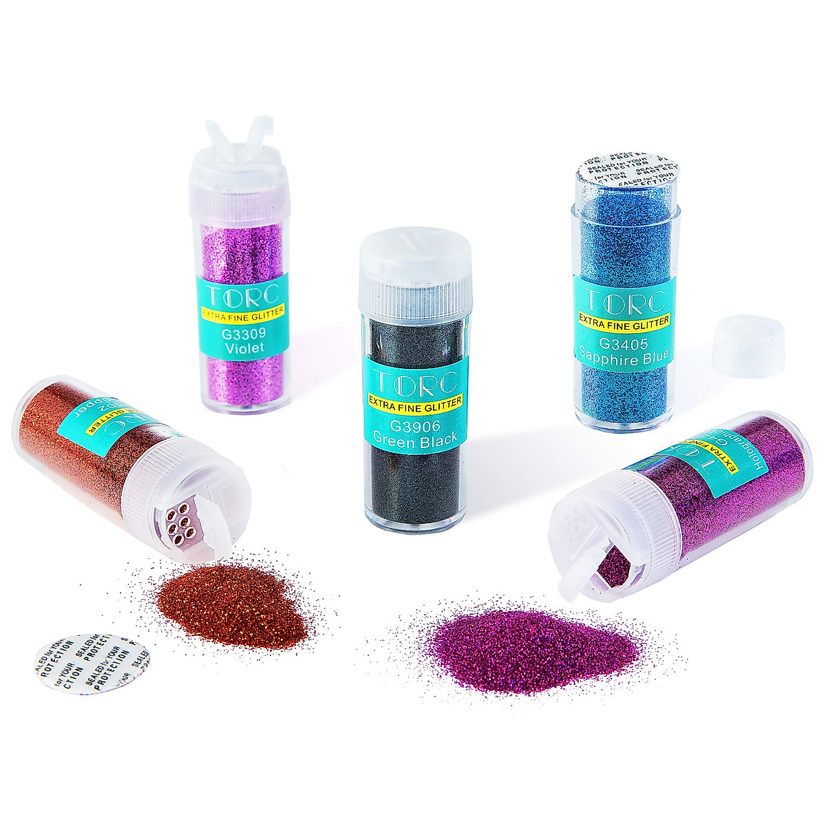 TORC Extra Fine Glitter Set, 54 Colors 19 oz, Holographic Glitter for Crafts Tumblers Slime Nails Art Cosmetic Festival Decor