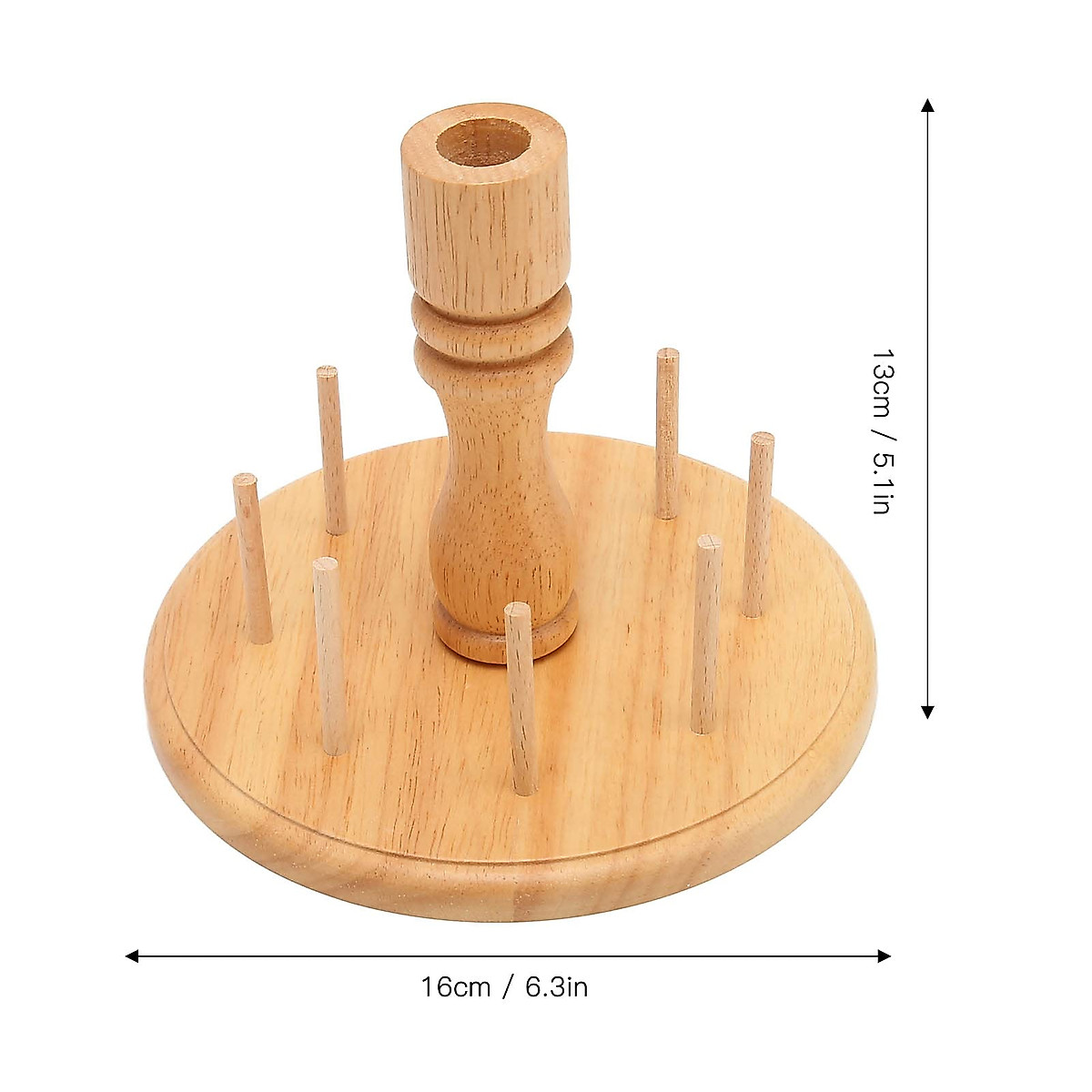 BEIJIALY Wooden Thread Holder Rack, Small Thread Rack, Thread Organizer for Sewing, 8 Spools Beech Wood Bobbin Holder Embroidery Quilting Sewing Tools
