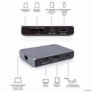 CalDigit USB-C 10Gb/s SOHO Dock - Up to 4K 60Hz, HDMI 2.0b, DisplayPort 1.4, 10Gb/s USB A & USB C, UHS-II microSD and SD Card Readers, Bus Power and Passthrough Charging, Steam Deck Compatible