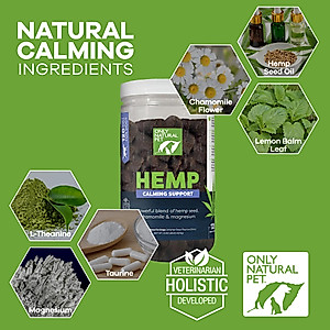 Only Natural Pet - Natural Hemp Soft Chew Bites for Dog Stress & Anxiety Relief - L-Theanine, Chamomile & Lemon Balm - Hemp Oil Calming Chews for Dogs - 120 Count