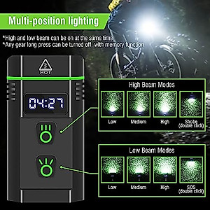 Satino L15 Bike Light for Night Riding Super Bright 1400 Lumen Rechargable USB Mountain Headlight- 10 LED, 8 Modes IP66 Waterproof Aluminum Alloy Road MTB Bicycle Front Rear Light Set