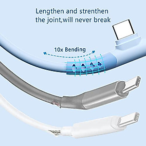 Super Fast Charging USB C to USB C Cable 60W 2Pack 3FT & 1FT Short USB C 90 Degree Type C to Type C Cable Fast Charging for Samsung S22 Note 20 iPad Pro MacBook Tablets LG Google etc.