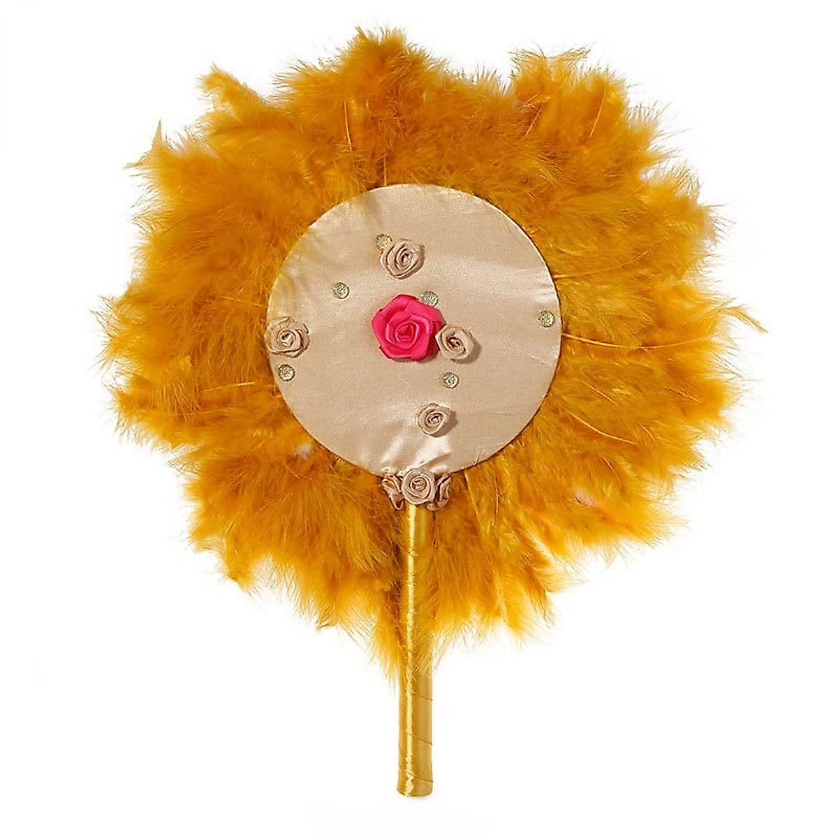 African Custom Bride Wedding Feather Hand Fan Luxury DIY Handmade Lace Dance Fan Hand Held Photo Props Party Wedding Decorations