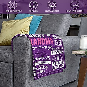 Shanfeirui Grandma Gift, Grandma Blanket, Gifts for Grandma from Granddaughter, Grandma Blanket from Grandkids, Best Grandma Gift, Gifts for Grandma from Grandson Throw Blanket 60" x 50”