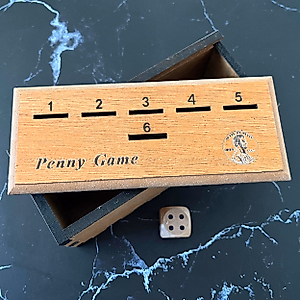 Penny Game, Family Fun Board Game, Drop Game Wood Box for 2-6 Players Premium Version