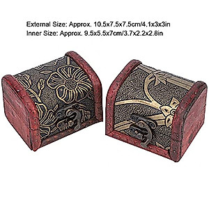 ZZYINH AN207 2Pcs Handcrafted Wooden Vintage Jewelry Storage Box Delicate Candy Box Jewelry Collection Necklace Bracelet Ring Holder Case New Small Jewelry