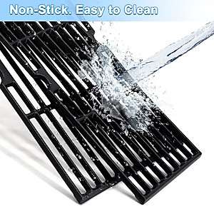 Adviace 18 Inches Grill Grates Replacement for Charbroil Performance 463377319, 463376419, 463376519, 463376319, Cast Iron Cooking Grid Grates for Char-Broil G470-0002-W1, G470-0003-W1, G321-0005-W1.