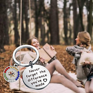 MYOSPARK OES Jewelry Oes Sorority Jewelry Sisterhood Gift Never Forget The Difference You've Made Keychain (OES Difference KC)