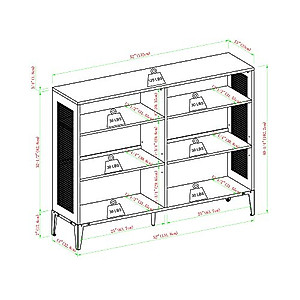 Home Accent Furnishings 52" Mesh Side Industrial Bookshelf - Grey Wash