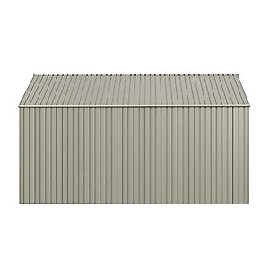 Arrow Shed Elite 12' x 14' Outdoor Lockable Gable Roof Steel Storage Shed Building, Cool Grey
