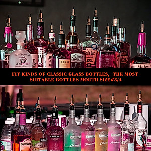 Duomilai 12 Pack Olive Oil Dispenser，Speed Pourers Spouts with Tapered, Liquor Pourers with Rubber Cap, Stainless Steel，Hygienic, Dishwasher Safe, Fits most Classic Bottle's Lip up to 3/4"(Rose Gold)