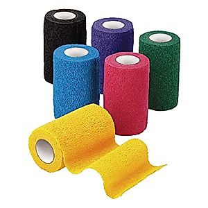 3M Vetrap 6-Color Pack Tape for Dogs, Cats and Horses, 4-Inch, Assorted, 18-Roll/Display