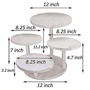 5 Tier Round Cupcake Tower Stand for 60 Cupcakes, Wooden Cake Stands with Tiered Tray Decor,Farmhouse Tiered Tray Decor,Cupcake Display for Birthday Graduation Baby Shower Tea Party