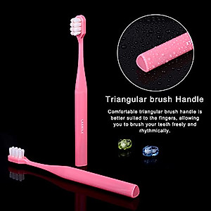 LASMILE Extra Soft Toothbrush for Sensitive Gums, Micro Nano Manual Toothbrush with 15000 Soft Bristle for Adult Pregnant Women Elderly Children and Gum Recessions Protect Fragile Gums (2Pack)