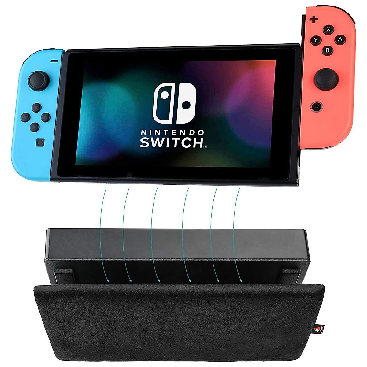 TXEsign Reversible Soft Lining Nintendo Switch Dust Cover Compatible with Nintendo Switch charging dock (Black)