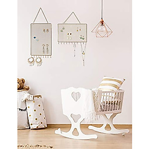 Heesch 2pack Earring Wall Holder Hanging Earring Organizer Wall Mounted Jewelry Organizer Stud Holder Diamond Grid with Hooks for Necklaces Bracelets (Small Grid)