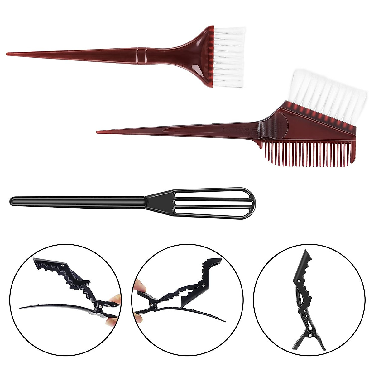 25 Pcs Hair Dye Kit, Hair Tinting Bowl Dye Brush Ear Cover Clips Gloves Storage Bag DIY Salon Disposable Hood and gloves, Home Use Hair Coloring Bleaching Hair Dryers Hair Dye Coloring Tools Set