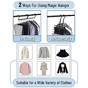 Mr. Pen- Space Saving Hangers, Black, 8 Pack, Closet Hanger Organizer, Shirt Organizer, Closet Hangers Space Saver, Magic Hangers