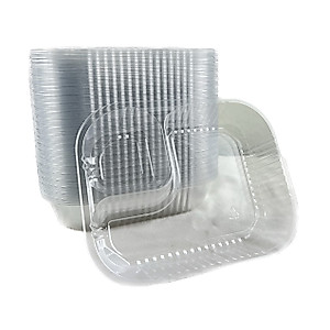 通用 6" x5"x 1 1/2" Inch Disposable Clear 2 Compartment Plastic Nacho Tray For Chips Cheese Sauce And Other Dips Sauce 50-Pack
