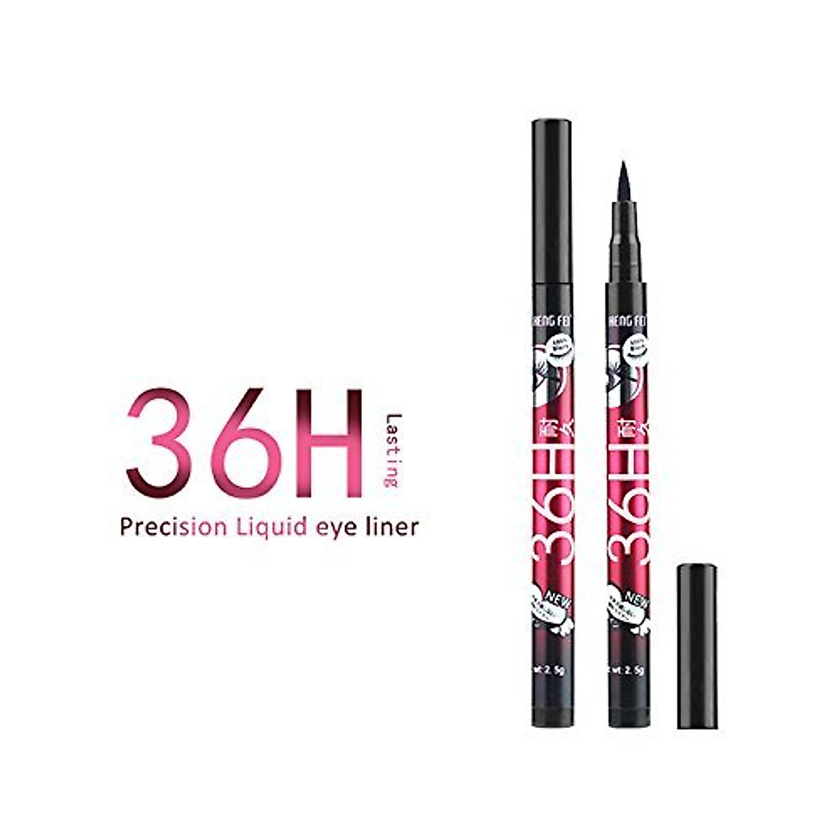 2pcs 36H Black Eyeliner Pencil Long Lasting Waterproof Liquid Eyeliner Pen Natural Eye Liner Makeup
