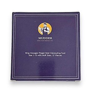 MUDDER Stainless Steel Finger Sizer Measuring Ring Tool, Size 1-13 with Half Size, 27 Pcs