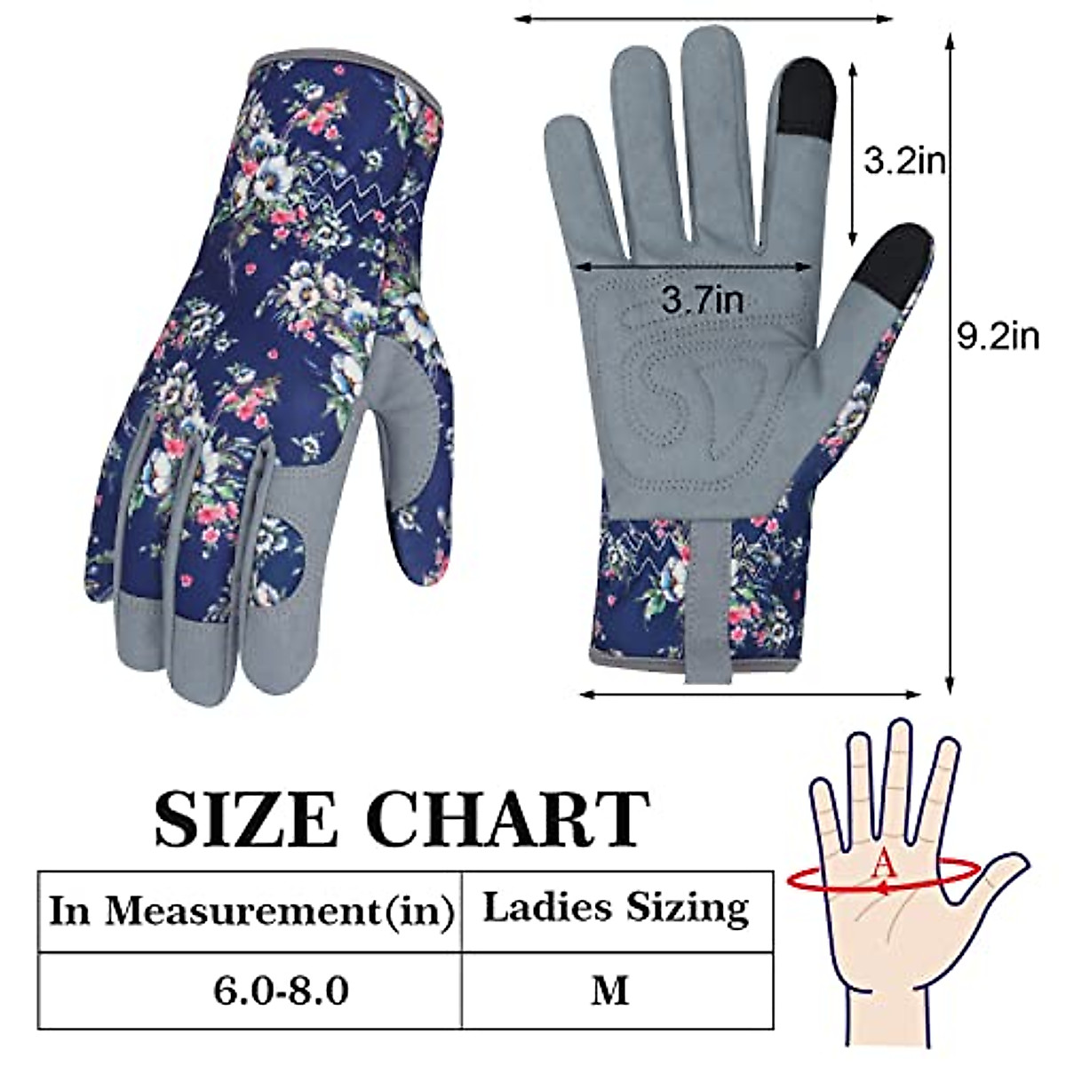 MERTURN Leather Gardening Gloves for Women Garden Gloves Thorn Proof Mother's Day Gift Touch Screen Design Heavy Duty Yard Working Gloves for Planting, Digging, Pruning Women Gardening Gift