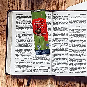 Christian Bookmark with Bible Verse, Pack of 25, Christian Life Themed, I Can Do All Things Through Christ Who Strengthens Me, Philippians 4:13