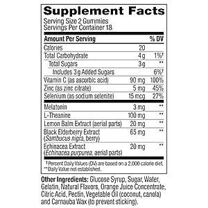 OLLY Sleep Immunity Melatonin Gummy, Vitamin C, Zinc, Echinacea, 3mg Melatonin, Immune and Sleep Support, Berry - 36