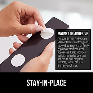 Gorilla Grip Clean and Dirty Dishwasher Magnet Sign, Optional Adhesive, Magnetic Kitchen Decor, Easy Read, Non-Scratch, Heavy Duty Shutter Slide Magnets for Dish Washer, Home Accessories, 7x2, Silver