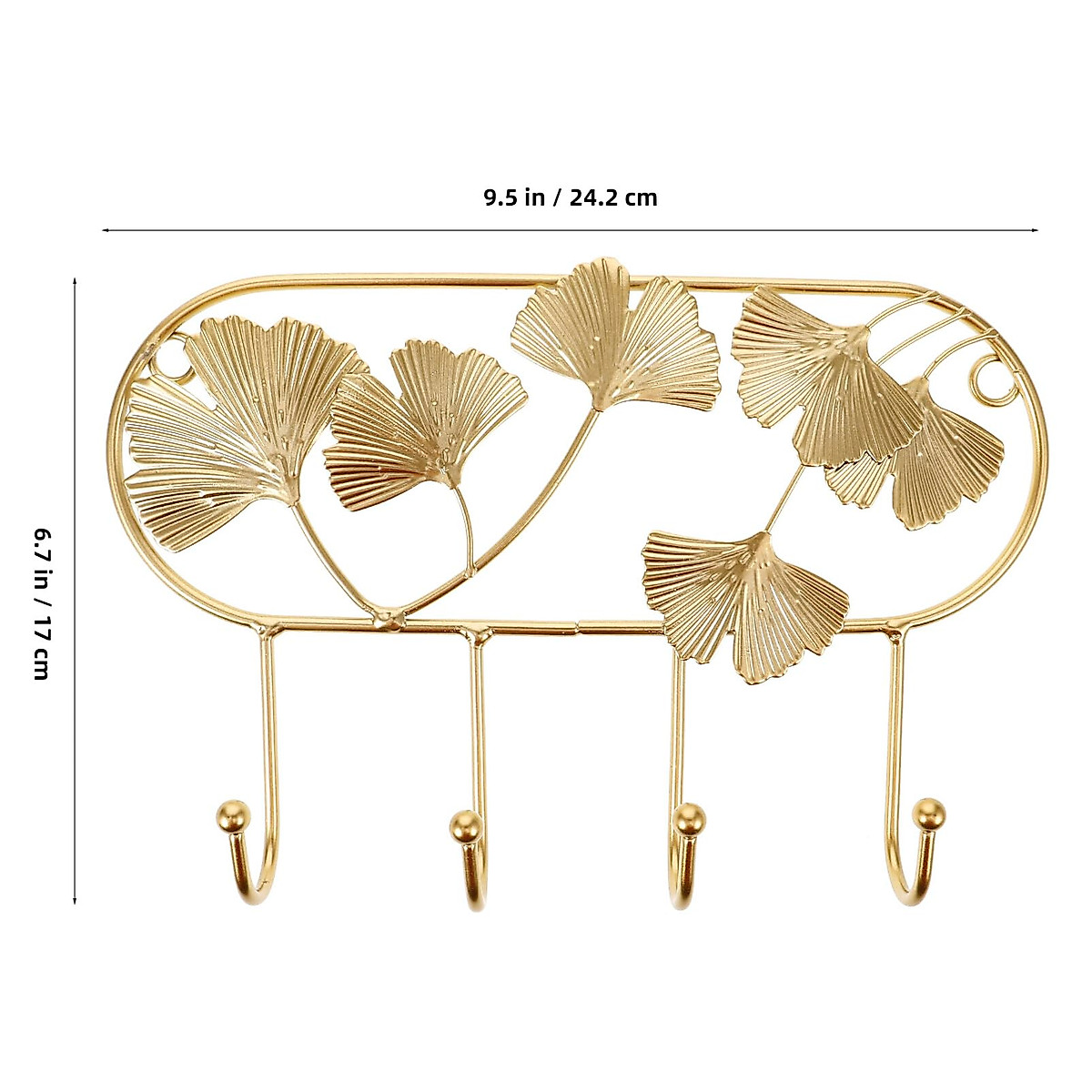 Homoyoyo Metal Wall Hook Ginkgo Leaf Decorative Vintage Coat Hooks Entryway Key Hook for Coat Hat Towel Rack Purse Key Bag Bathroom Bedroom Entryway Decor