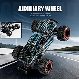 Double Delight Remote Control Car, 1:14 Scale RC Truck 38+ KM/H Speed, 2.4G All-Terrain Off-Road Truck Toy Gifts for Boys and Adults with 2 Rechargeable Batteries Provide 40+ Min Playtime (Blue)