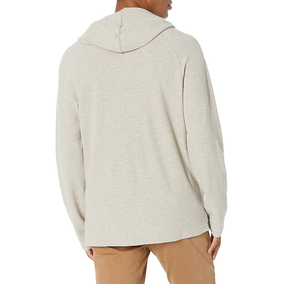 Amazon Essentials Men's Long-Sleeve Slub Thermal Pullover Hoodie (Previously Goodthreads), Oatmeal Heather, X-Large Tall