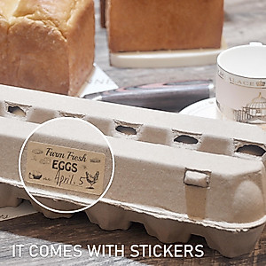 HavRixor 24 Pack Blank Egg Cartons Cheap Bulk 12 Count - Holds Up to 1 Dozen Eggs Cardboard Thickness Natural Pulp Empty Chicken Egg Boxes for Family Farm Market Fridge