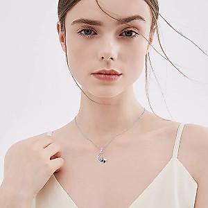 POPKIMI Sterling Silver Origami Panda Necklace I Love You to The Moon and Back Necklace for Women Wife Mom Birthday (Origami Panda)