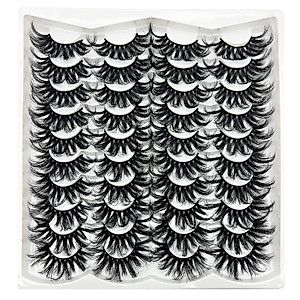 Dramatic 25 MM Mink Lashes Fluffy 5D Mink Eye Lashes Pack Reusable Long Wispies False Eyelashes Bulk