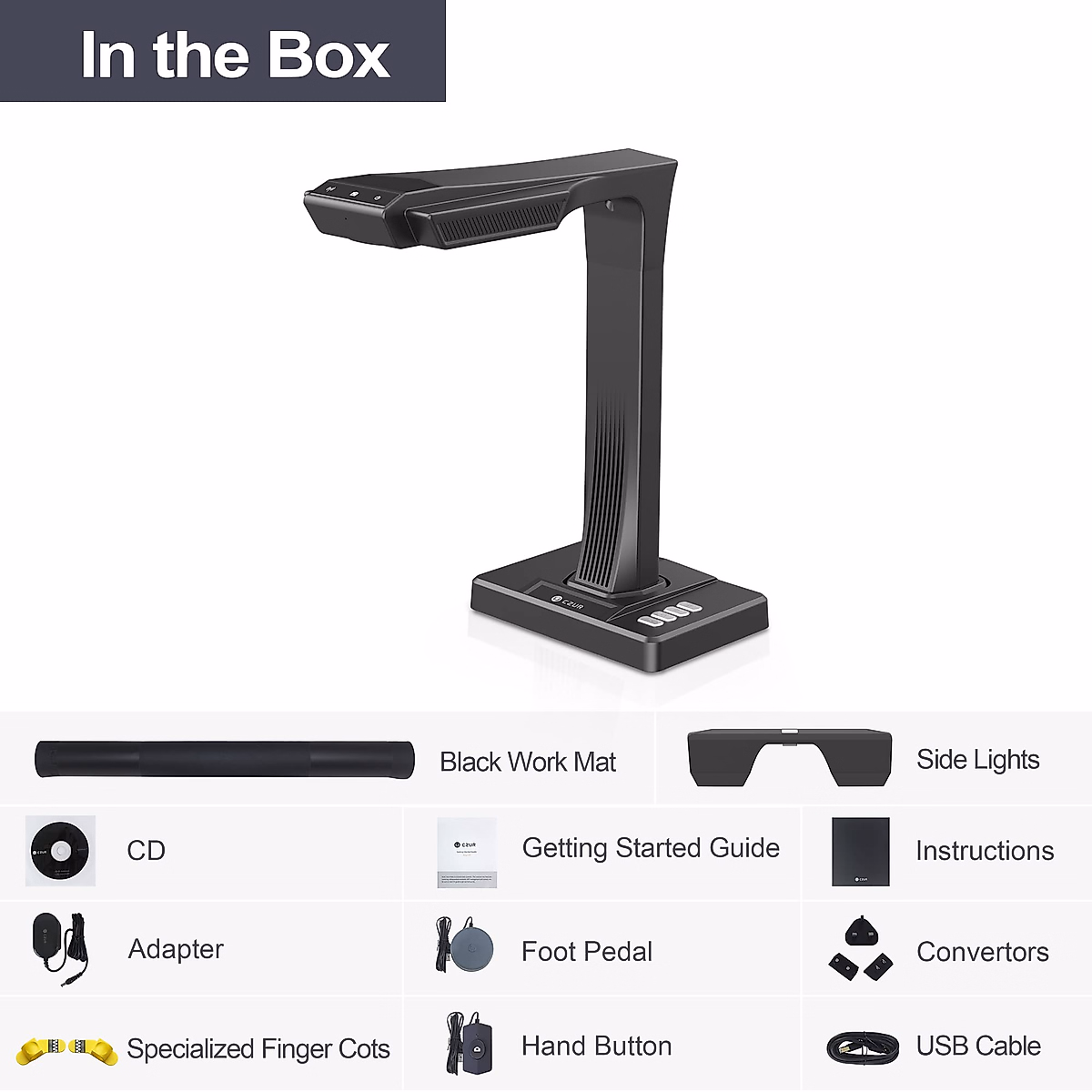 CZUR ET18 Pro Professional Document Scanner, 2nd Gen Auto-Flatten & Deskew Tech, 18MP HD Camera, Capture A3, 186 Languages OCR, Convert to PDF/Searchable PDF/Word/Tiff/Excel, Run On Windows & MacOS