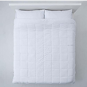 WHITEWRAP Down Alternative Comforter Queen | White | All Season Corner Duvet Tabs | Fluffy, Plush Microfiber Fill, Machine Washable, Duvet Insert | Stand Alone Comforter, Box Stitched