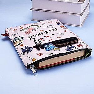 Book Sleeve for Book Lovers, Book Nerd Book Protector , Book Covers for Paperbacks, Washable Fabric, Book Sleeves with Zipper, Medium 11 Inch X 8.7 Inch