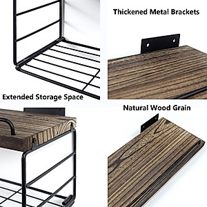 YXDXF Bathroom Shelves Over Toilet, Wall Mounted Bathroom Floating Shelves for Wall Farmhouse Bathroom Decor Toilet Paper Storage Wall Shelves, Dark Brown (16.2 Inch Set of 3)