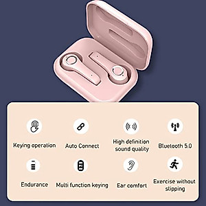 Bluetooth Headphones Wireless Earbuds with Lightning Charging Case,Spatial Audio,Sweat and Water Resistant,Bluetooth 5.0 Sports Earphones with Microphone for Calls