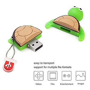 LEIZHAN Cute Turtle Flash Drive 32GB Cartoon Sea Animal Thumb Drive Character Computer USB Memory Stick Pendrive Gift for Kids, Teacher, Friends