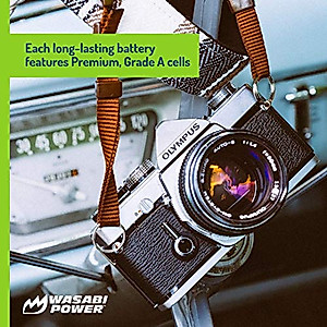 Wasabi Power Battery (2-Pack), Dual Charger for Olympus BLS-5, BLS-50, PS-BLS5, BLS-1, PS-BLS1, E-420, E-450, E-600, E-620, Pen E-P1, E-P2, E-P3, E-PL1, E-PL3, E-PM1, OM-D E-M10 Mark II, III, IIIs, IV