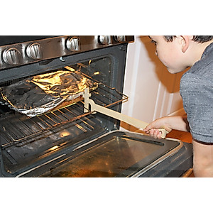 h-BAR Oven Rack Push Puller for Baking, Made in America 17" L x 4.75" H x 0.5" W, Unfinished American Birch Plywood - hBAR at Home Series