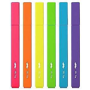 Mr. Pen- Aesthetic Highlighters, 6pcs, Chisel Tip, Vibrant Colors, Highlighters Assorted Colors, Bible Highlighters and Pens No Bleed, Cute Highlighters, No Bleed Highlighters for Bible Pages No Bleed