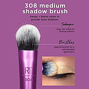 Real Techniques Everyday Eye Essentials Makeup Brush Kit, Eye Makeup Brushes for Eye Liner, Eyeshadow, Brows, & Lashes, Synthetic Bristles, Cruelty-Free & Vegan, 8 Piece Set