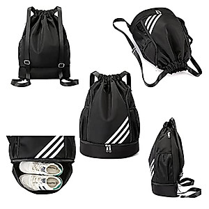 Votachin Sports Backpack Large Capacity Fitness Backpack Drawstring Basketball Bag Waterproof Fashionable Backpack Sport Bag Unisex(Orange)