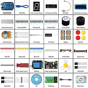 Keywish Compatible with Arduino mega 2560 Scratch Starter Kit,Super Base Kit for ATmega328P with 15 Lessons Tutorial Compatible with Arduino IDE Mixly Scratch Mblock Graphical Programming